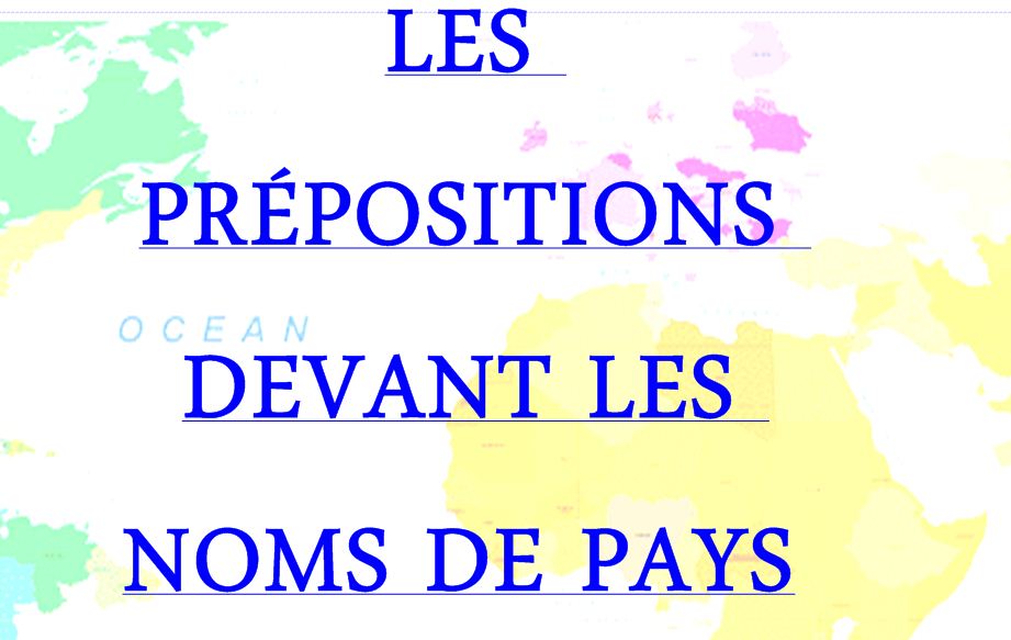 Parliamo: Prépositions avec pays et villes