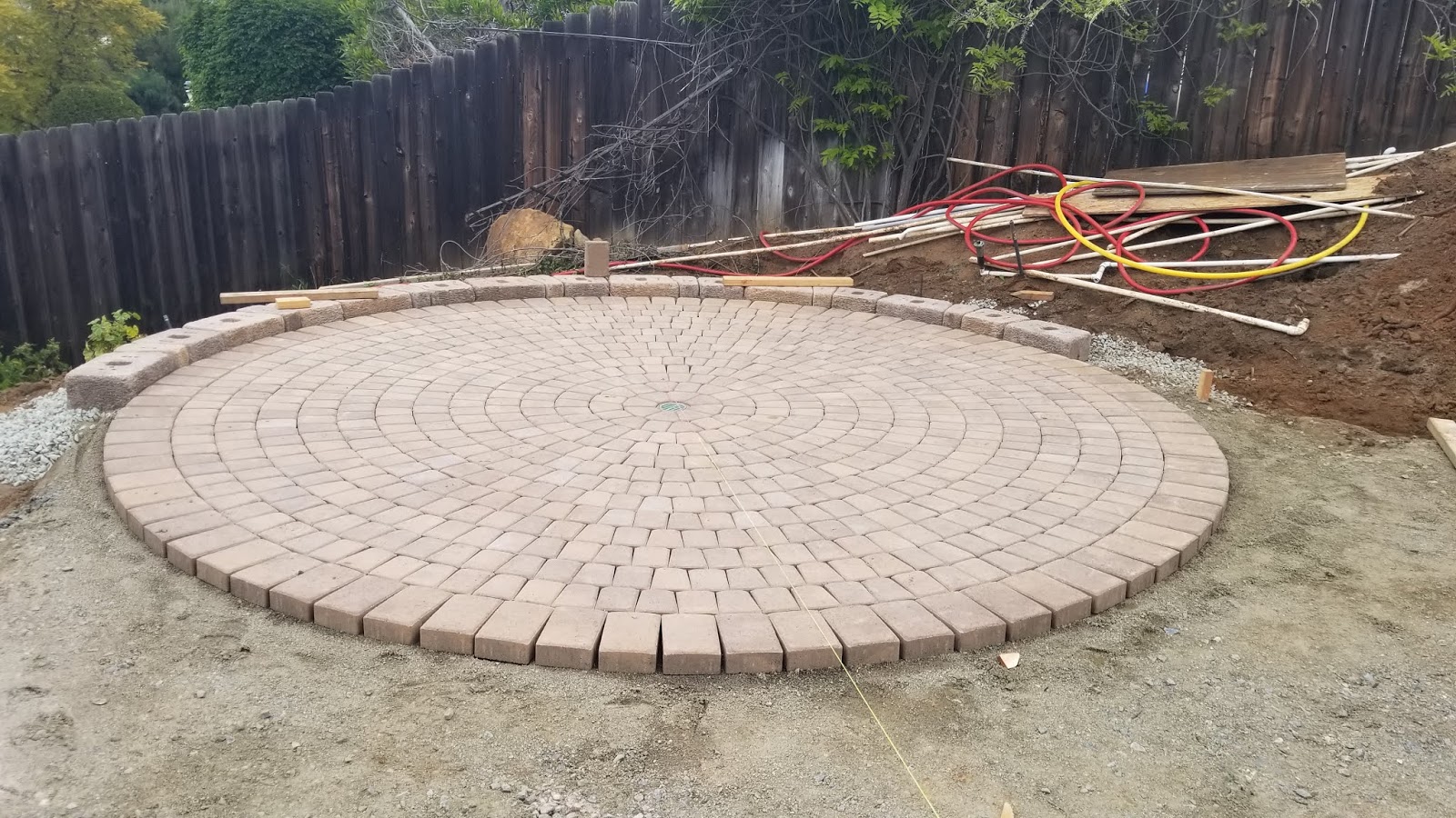 The 2 Minute Gardener: Photo - Paver Medallion Under Construction