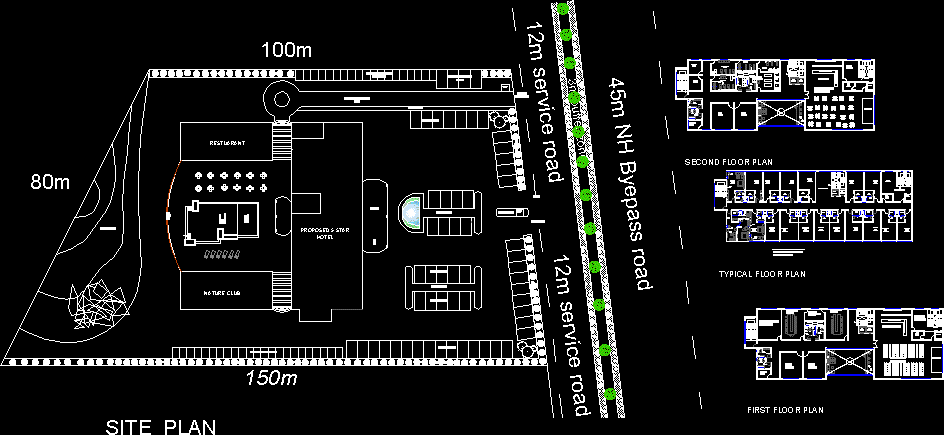 Plan autocad hôtel 5 étoiles en dwg ~ Engineering et Architecture