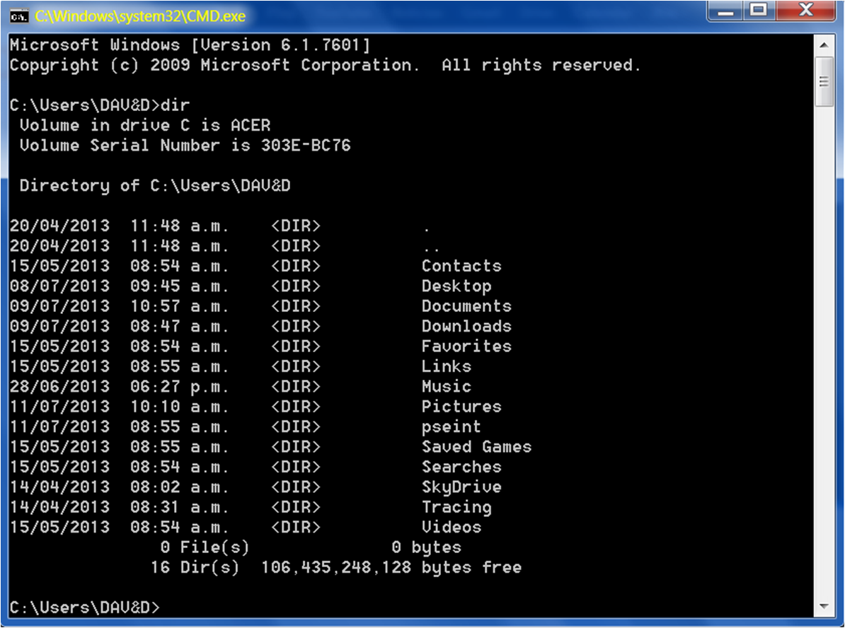 Comandos internos del D.O.S