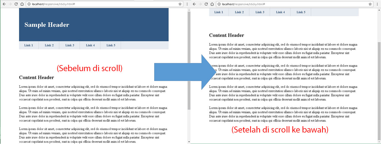 Cara Membuat Sticky Navigation (Fixed Position saat di scroll) - Autodika