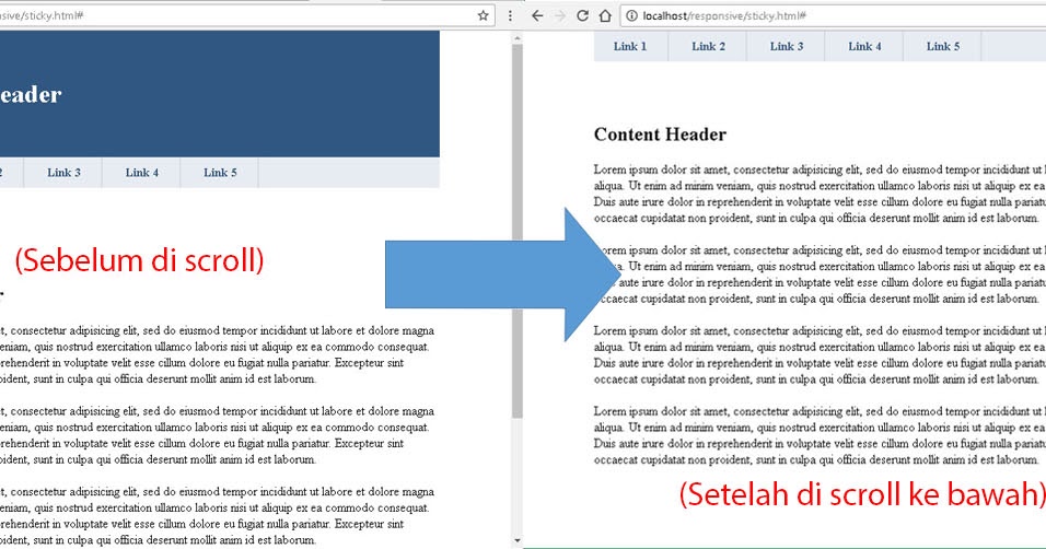 Cara Membuat Sticky Navigation (Fixed Position saat di scroll) - Autodika