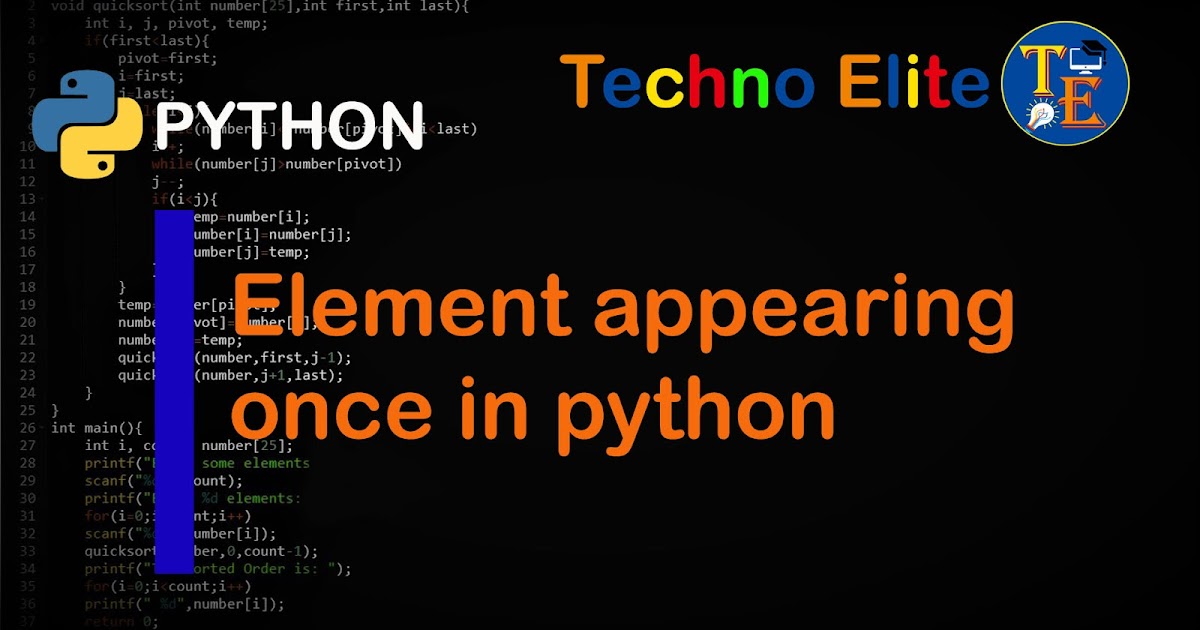 Element Appearing Once In Python