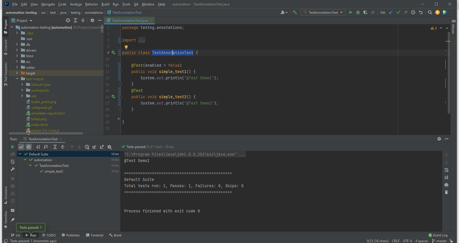Disable Tests In Testng