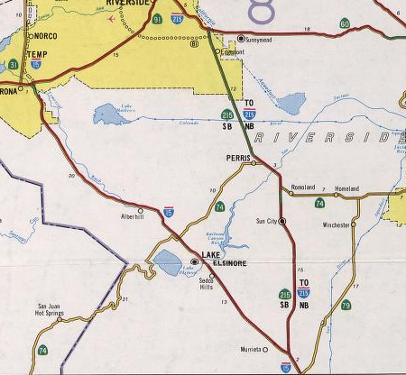 Interstate 215/former Interstate-15 East and California State Route 194