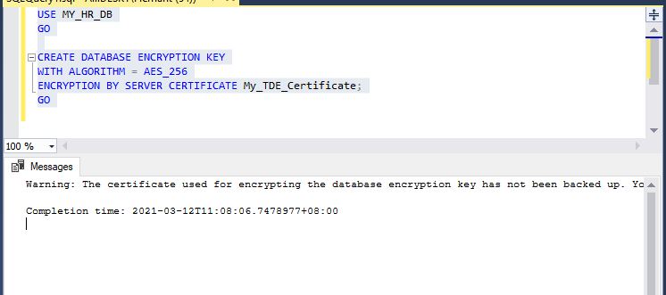 Hemant's SQL Server DBA Blog: Setting up Transparent Data Encryption Hemant's SQL Server DBA Blog: Setting up Transparent Data Encryption