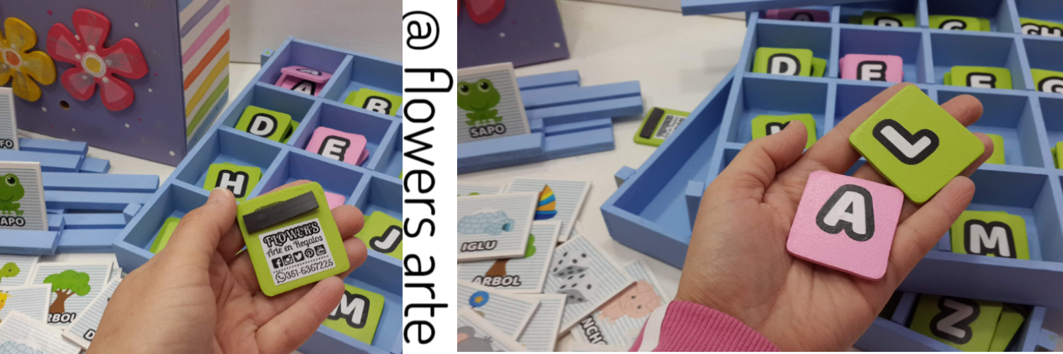 ABECEDARIO DIDÁCTICO /Juego de Letras y Tarjetas con Dibujos y Palabras