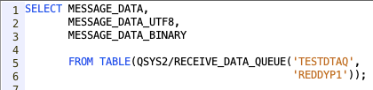 Receive Data from Data Queue in SQL - IBM i