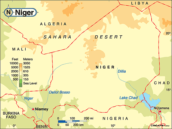 NIGER - GEOGRAPHICAL MAPS OF NIGER ~ Klima Naturali™