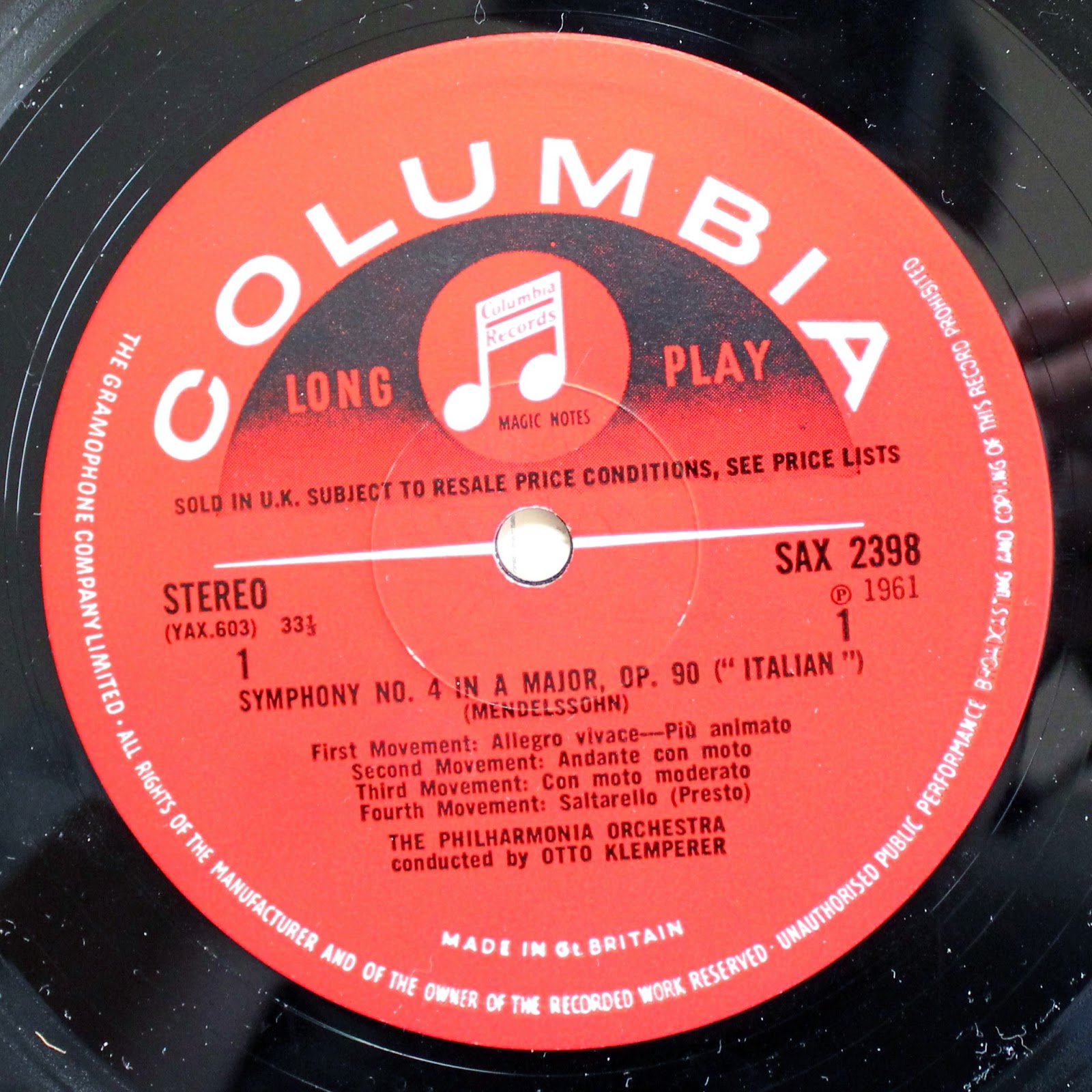 From Miles to Mozart: Columbia SAX 2398: Klemperer's Fantastic ...