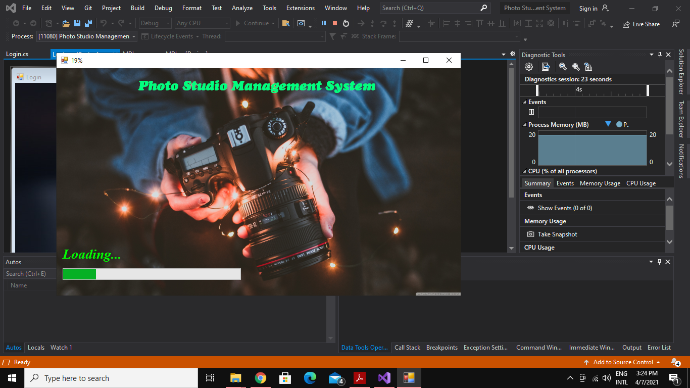 Photo Studio Management System Project using C#