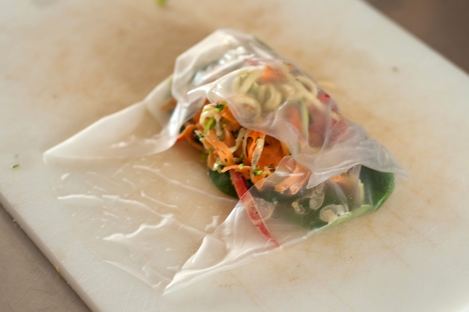 Fresh raw veggie spring rolls with dressing. |Creative Inspirations ...