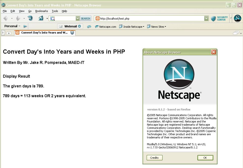 Free Programming Source Codes And Computer Programming Tutorials Convert Days Into Years And