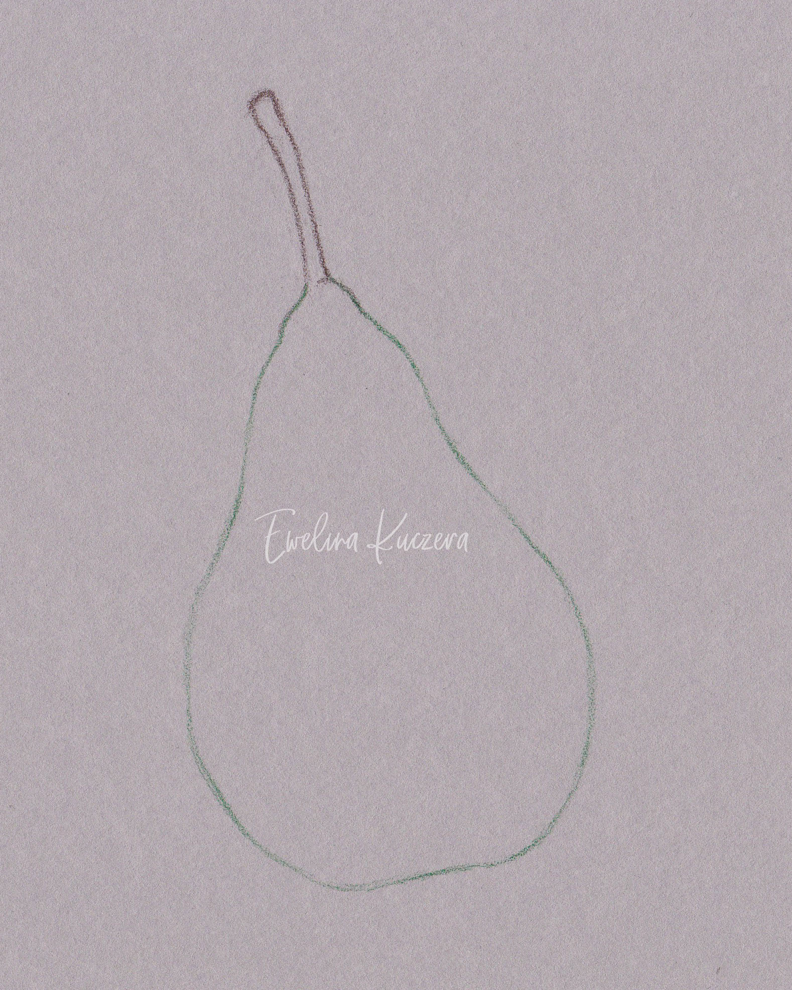 How to draw a pear with colored pencils - Step by step tutorial ...