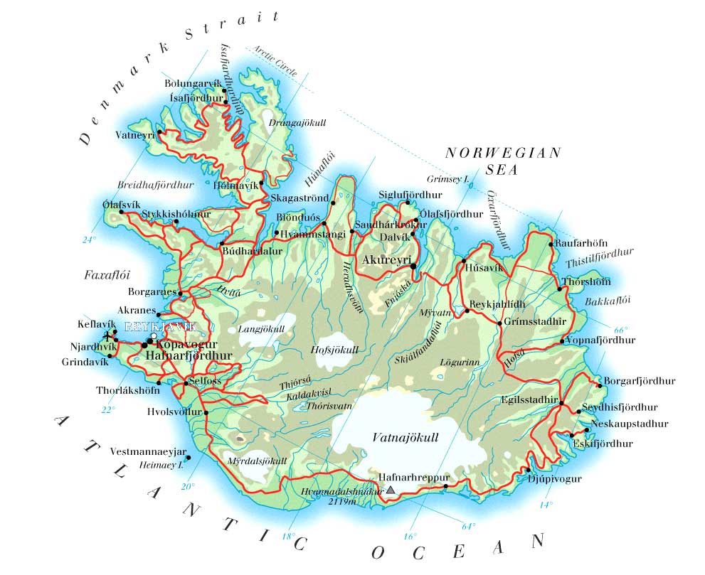 Islandia Mapa