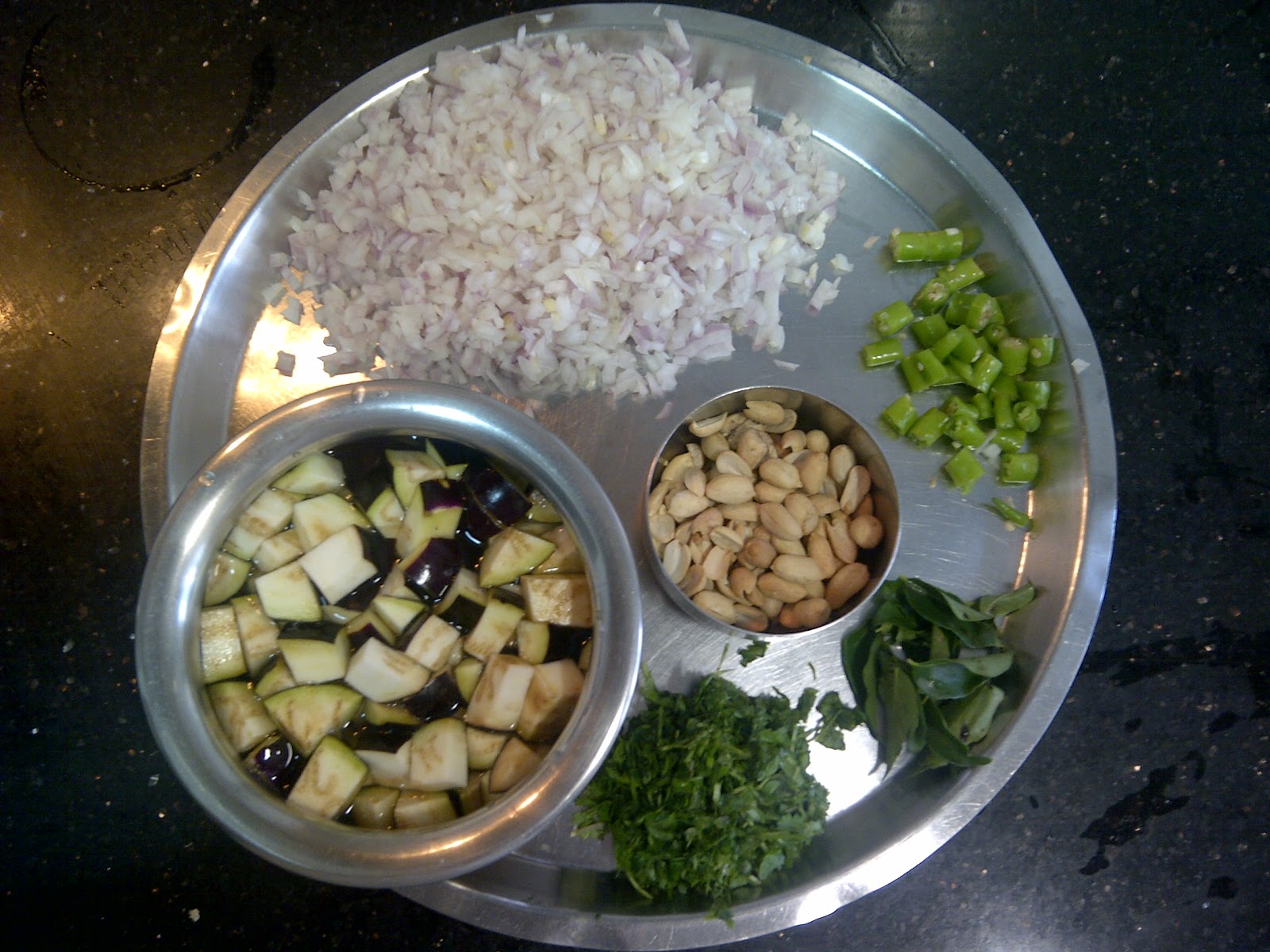 AMU'S RECIPES: Eggplant Poha (Vangi Pohe)