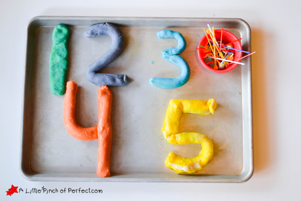 Fun Numbers and Counting Activity with Play Dough - A Little Pinch of ...