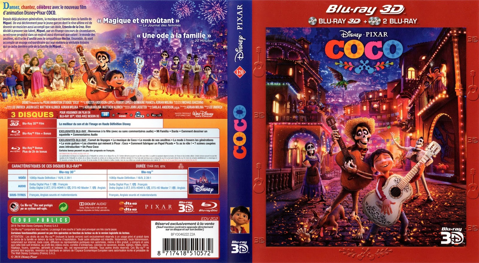 BLU-RAY JAQUETTES BLU-RAY: Coco 3D