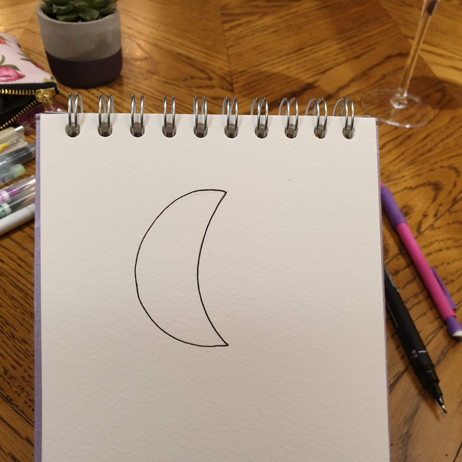 Crescent Moon Drawing Pencil
