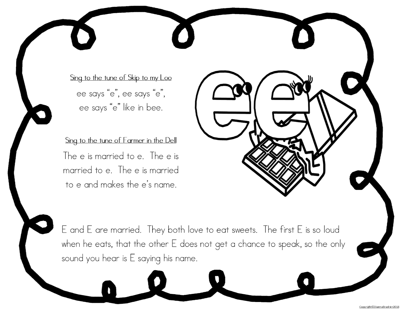 Teachers R US: ee ea story, printable story, and wall signs