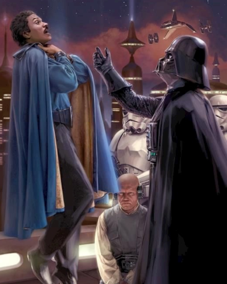 Darth Vader: poster darth vader ahogando a lando calrissian