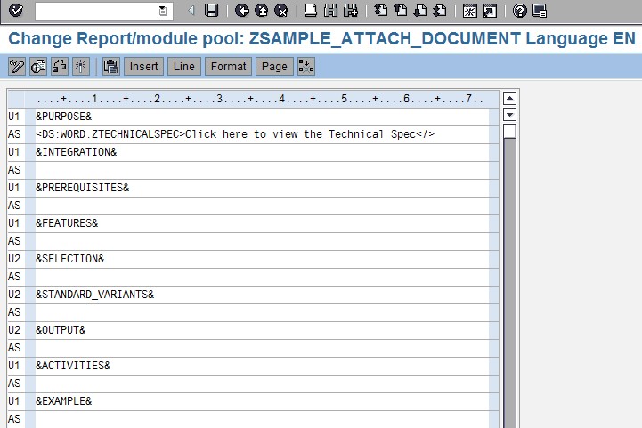 How to attach a Document in SE38 | SAP Online Guides