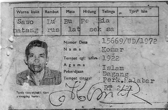 Selling antiques used and historic: KTP Kakek 1972