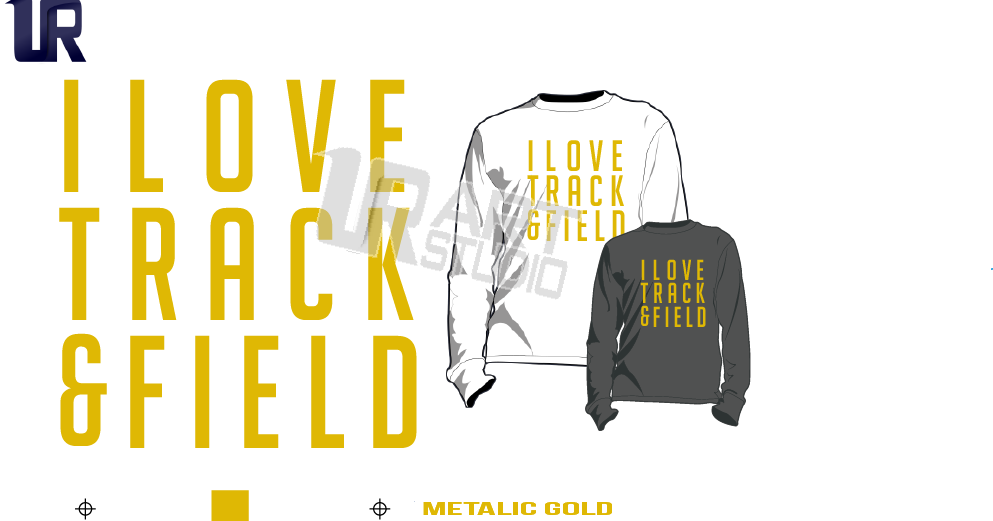 UR ART STUDIO, CLEVELAND OHIO: I LOVE TRACK AND FIELD METALLIC GOLD T ...