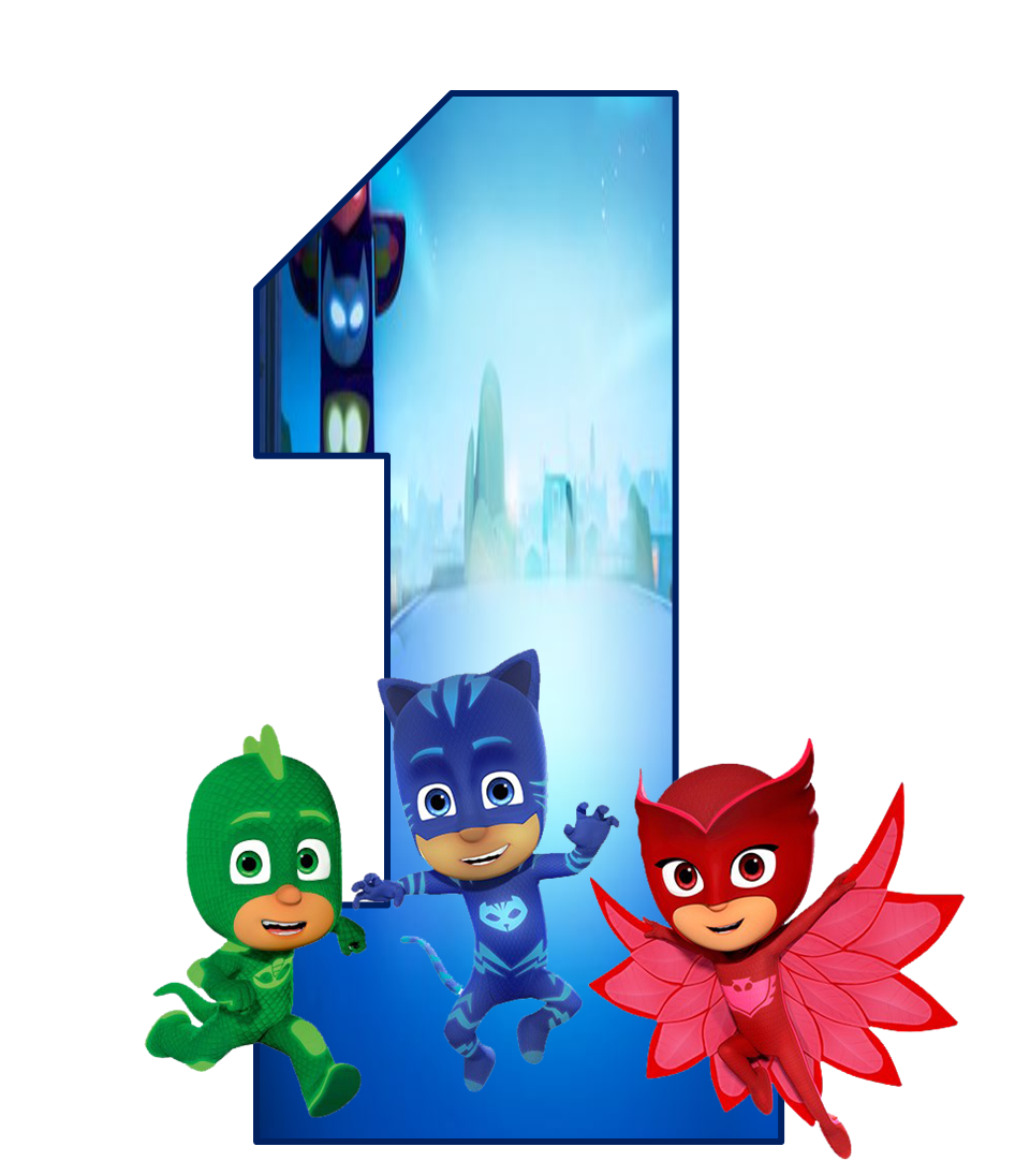 Kits imprimibles gratis : Números PJ Masks para imprimir