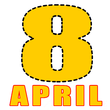 Tanggal 8 April Animasi GIF Status Kalender | Display Picture BBM