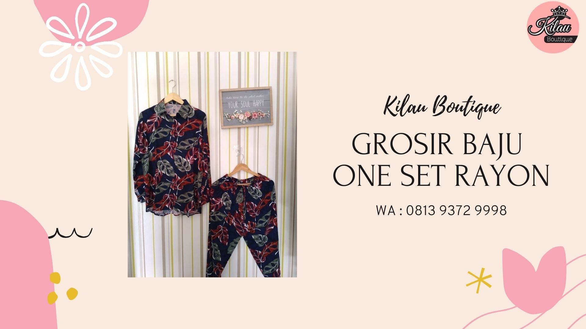 0813 9372 9998 Grosir One Set Rayon Kilau Boutique
