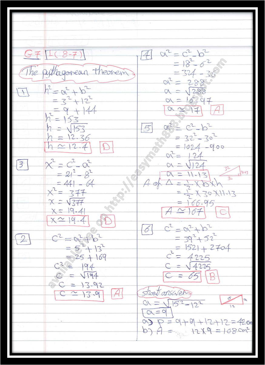 G7 Worksheets ~ Easy Math