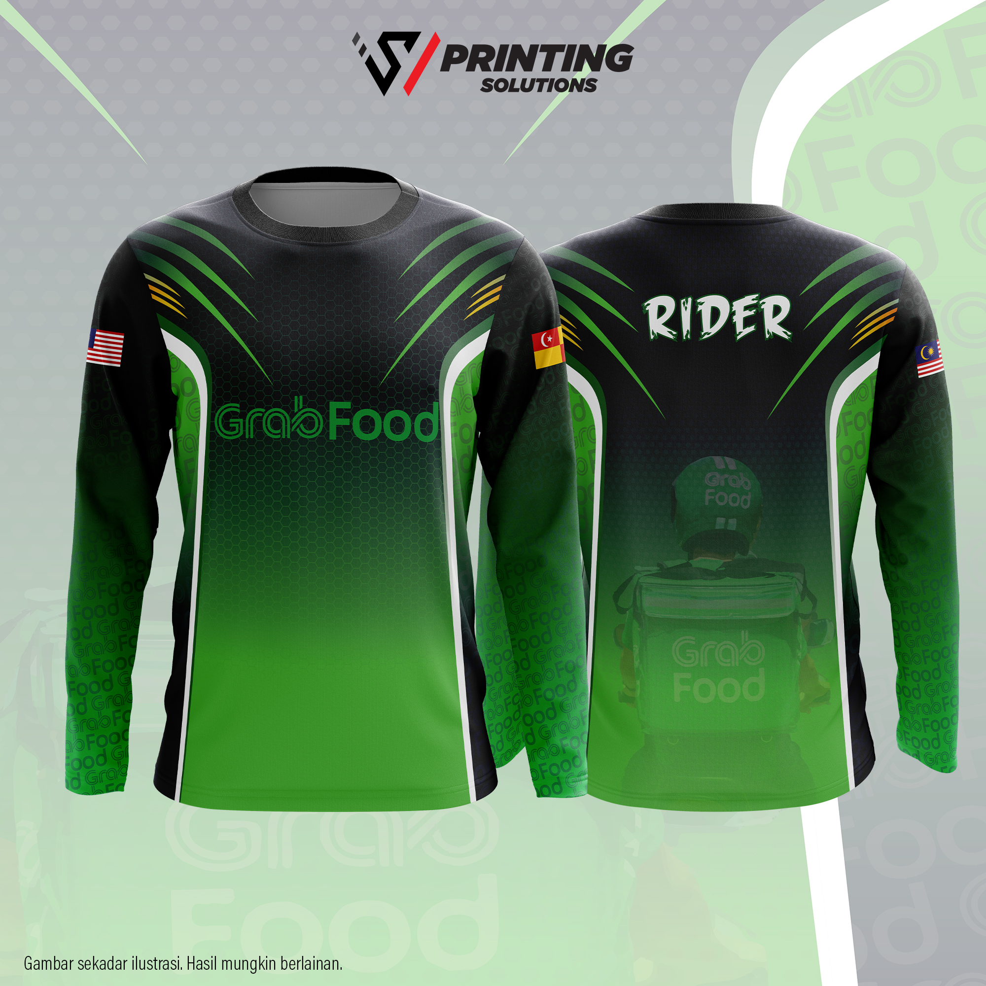Grab Food Rider / Baju Grab - SW Printing Solutions