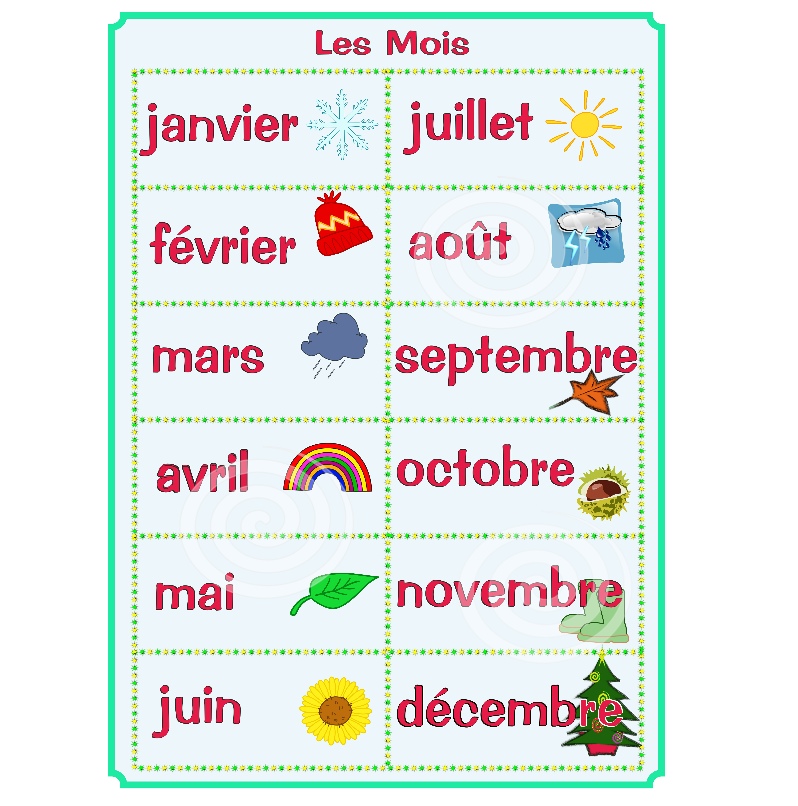 Le coin de français: LES MOIS DE L'ANNÉE