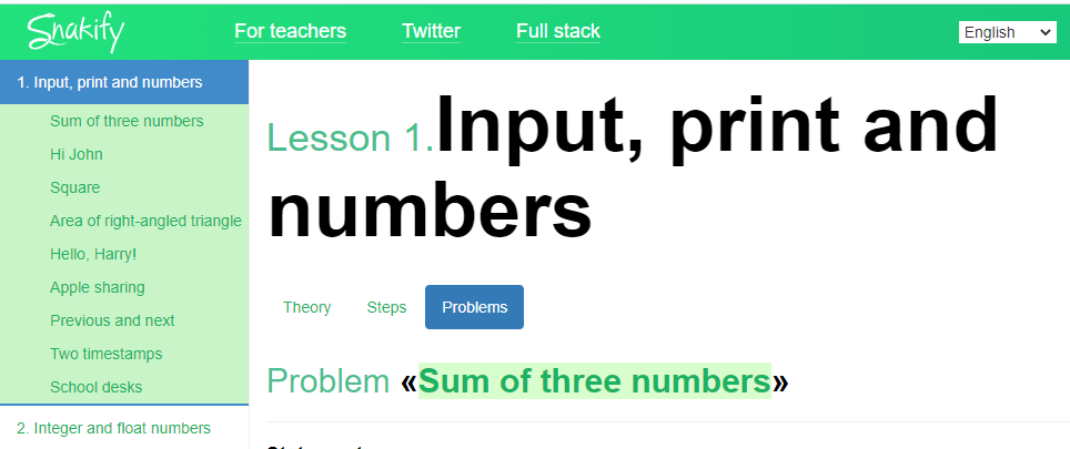 Snakify Python Program Solution Input Print and Numbers | Chetan TM