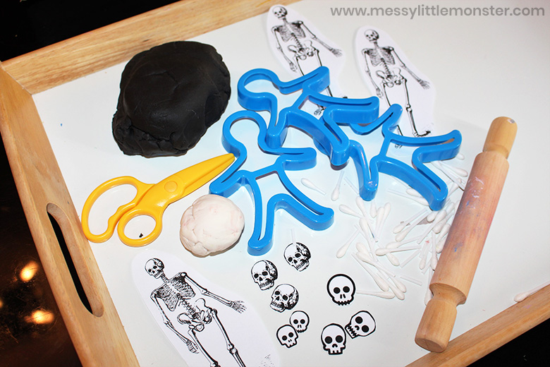Playdough Skeleton Activity for Kids - Messy Little Monster