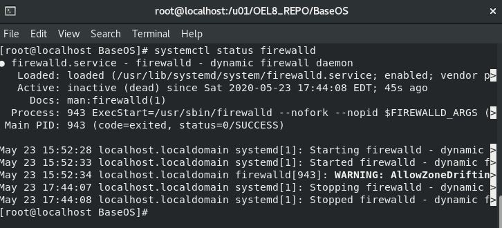 Disable Firewall on Oracle Linux 8