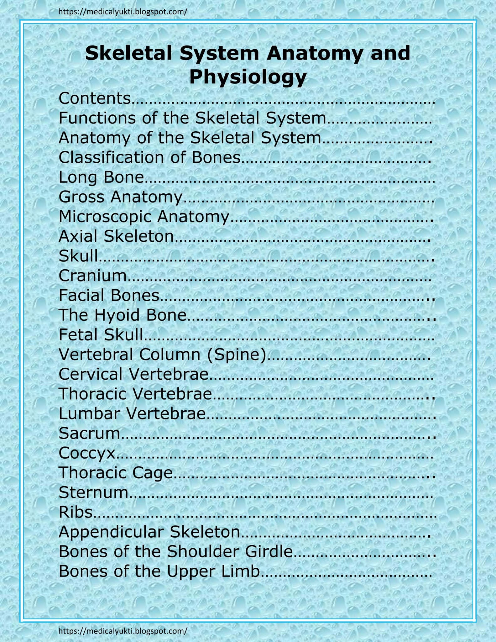 Skeletal System Anatomy Physiology - Medical Yukti