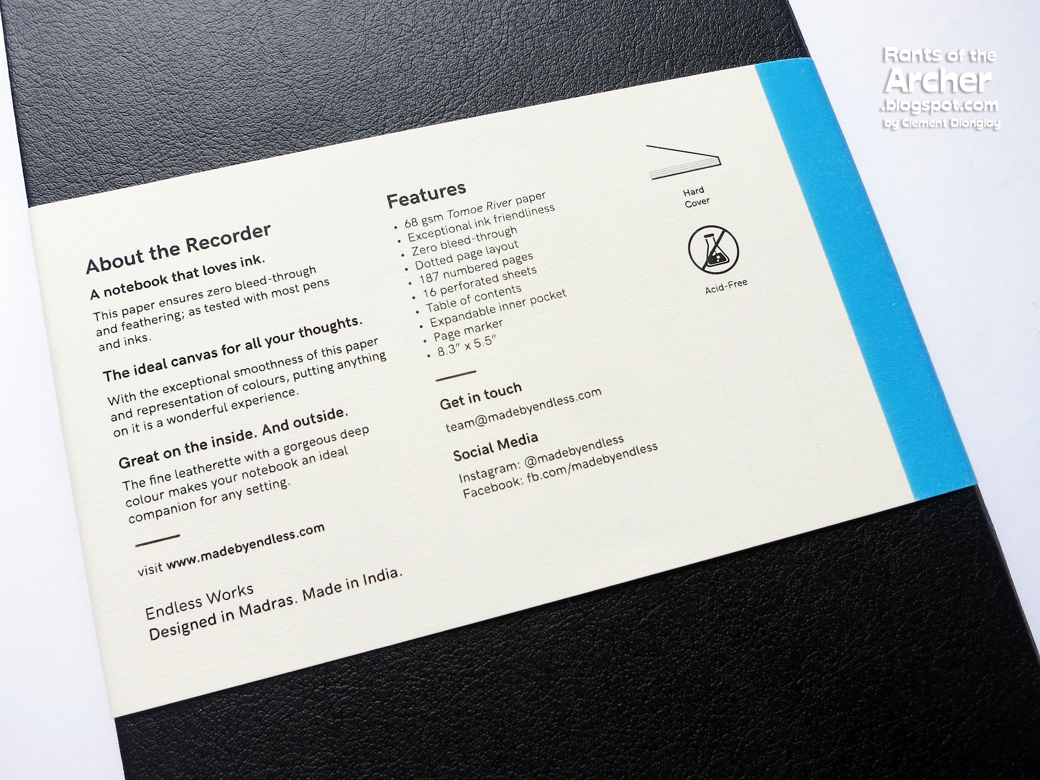 Notebook Review: Endless Works Recorder Notebook | Rants of The Archer