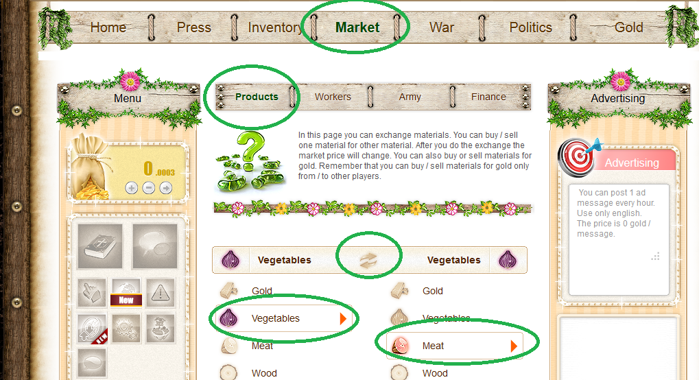 Golden Towns En Español: Como intercambiar recursos