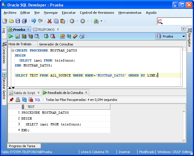 Right Now!: sp_helptext en Oracle o Ver código de un procedimiento