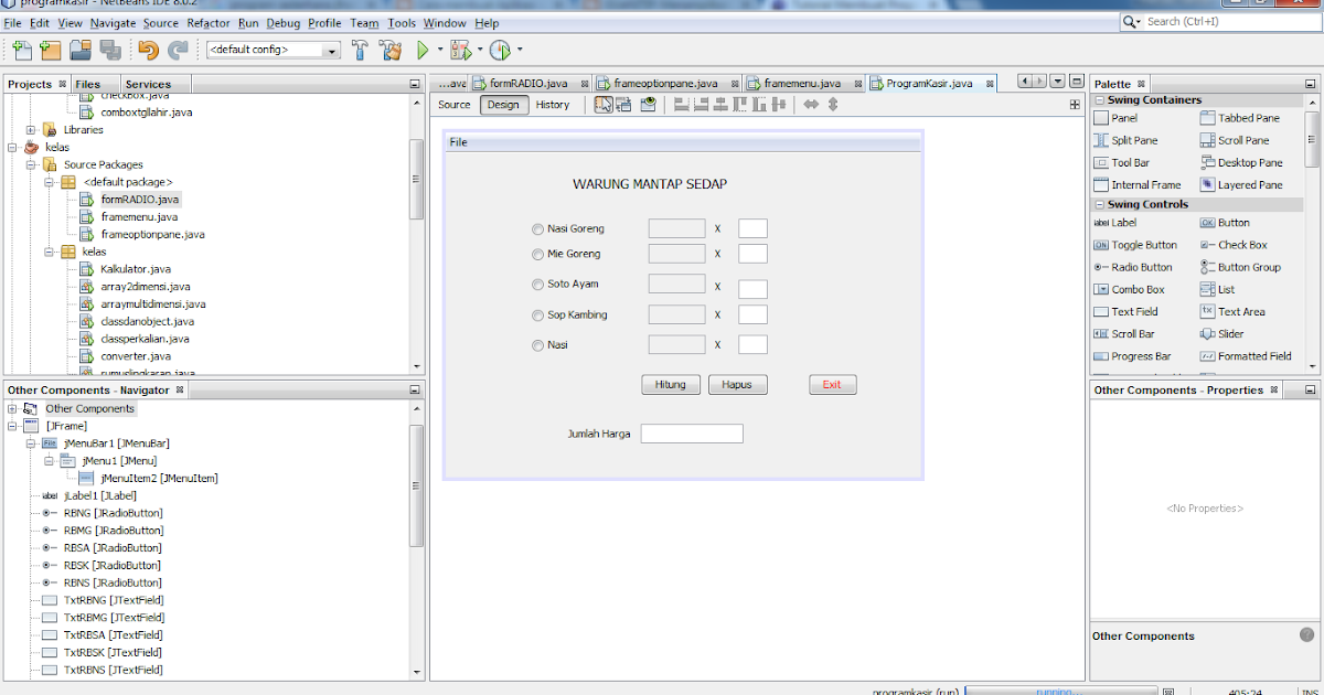 Program Kasir Sederhana Menggunakan JFrame NetBeans