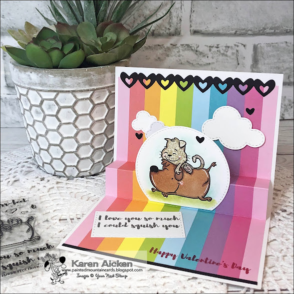 Painted Mountain Cards: Hugs Pop Up Valentine Card