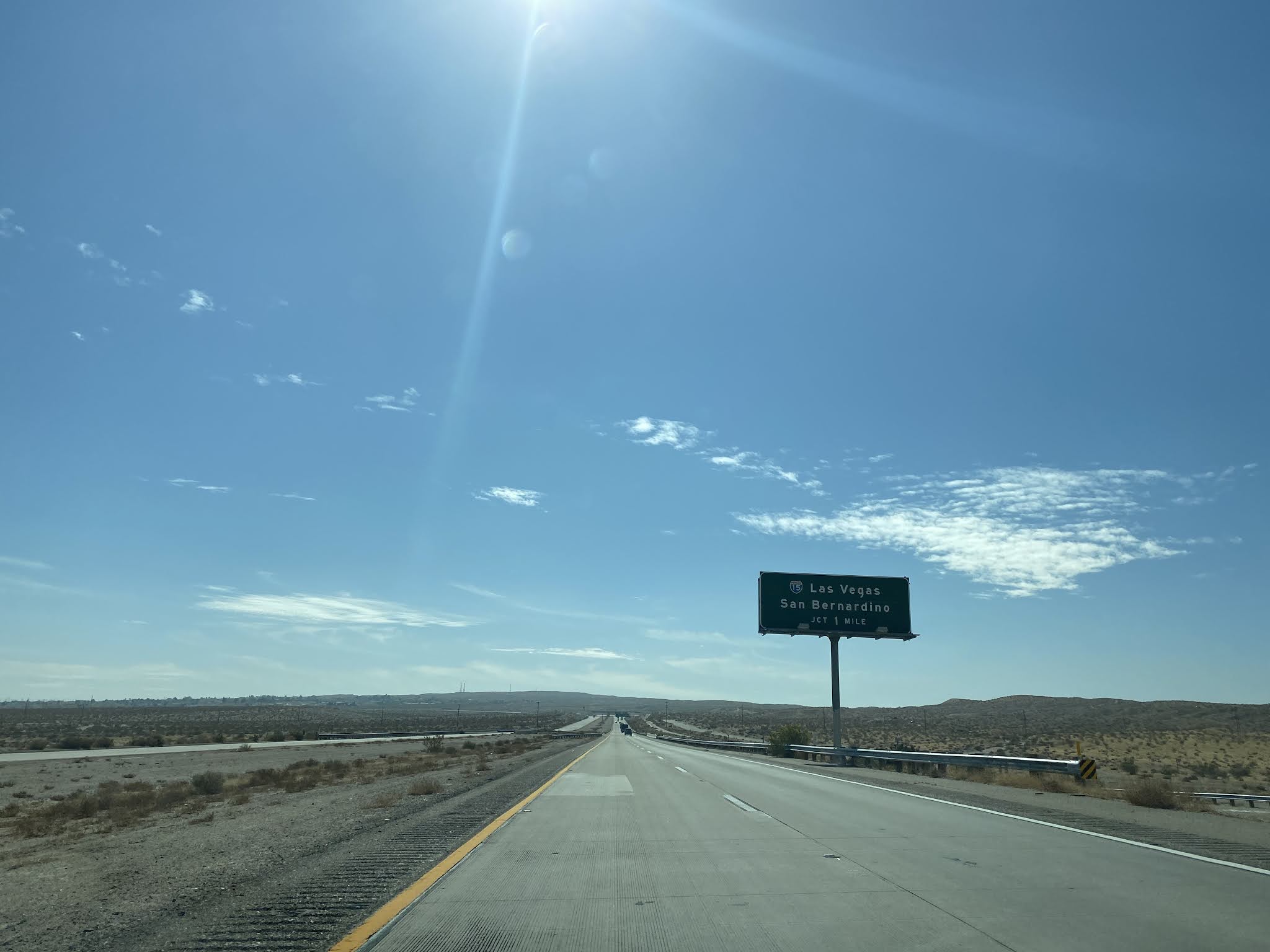 Interstate 15; the Mojave Freeway from Barstow to the Nevada State Line