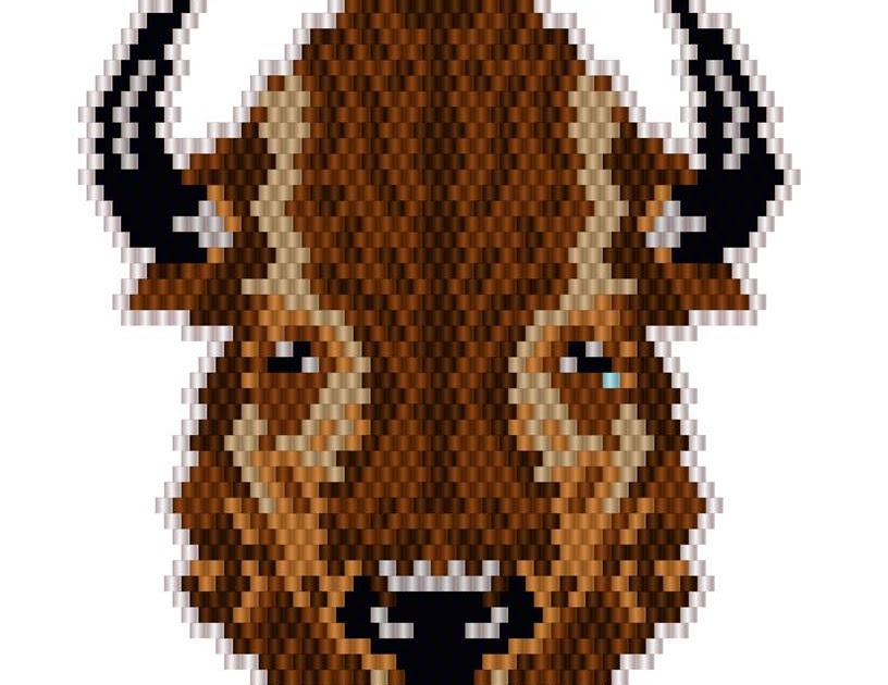 Brick Stitch Bead Patterns Journal: Free Bison (Buffalo) Necklace ...
