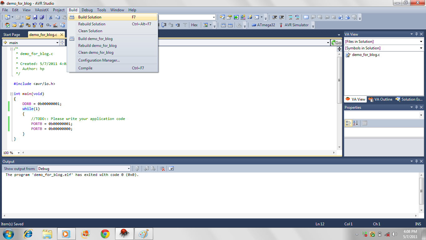Intellectus Acturi: IDE for AVR - Introduction to AVR Studio