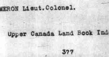 Cameron Collections: Lieutenant Colonel Cameron