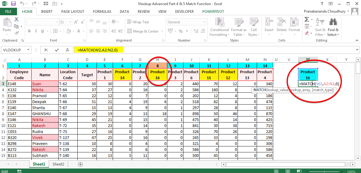 How to use the VLOOKUP Function with Match Function- Advanced Part 4 ...