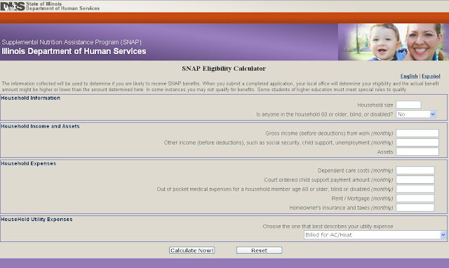 Financial Aid Resources : Illinois SNAP Eligibility Caluclator