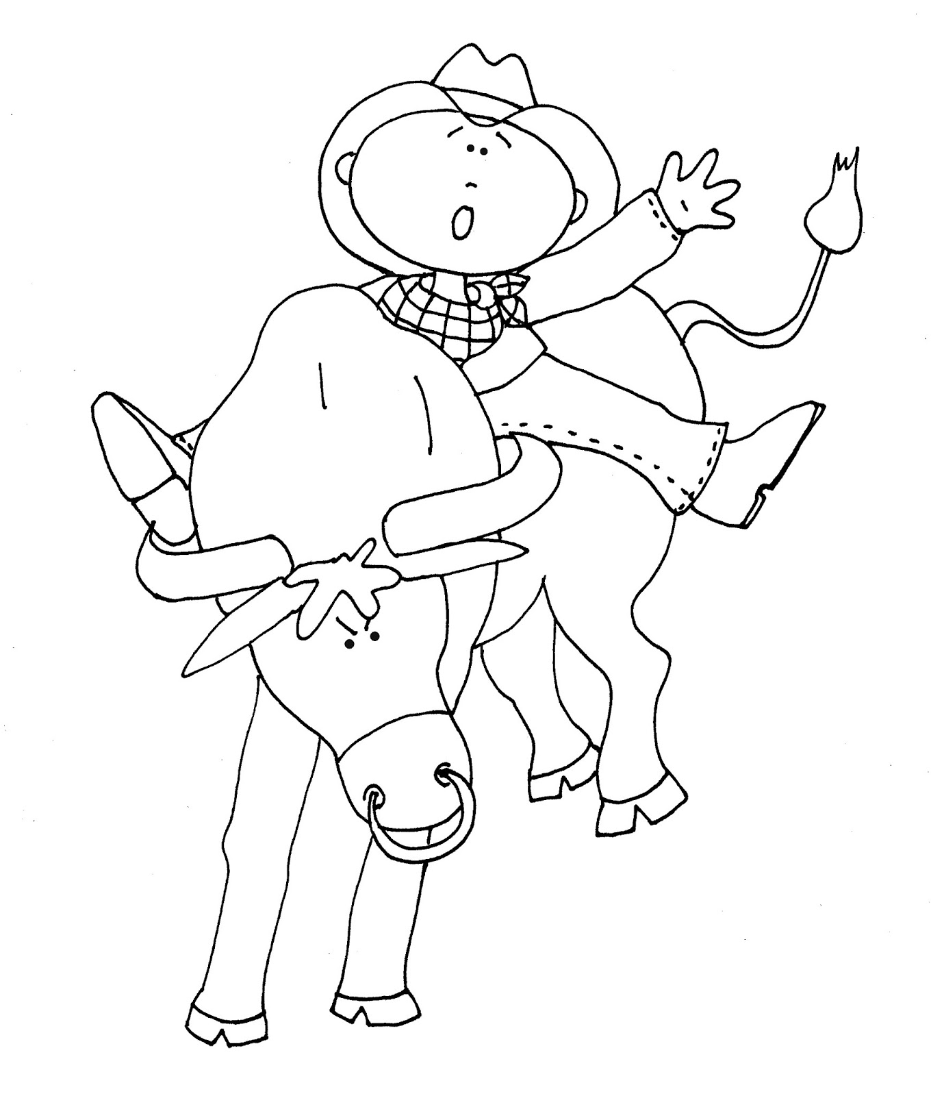 Bucking Bull Riding Coloring Page Coloring Pages